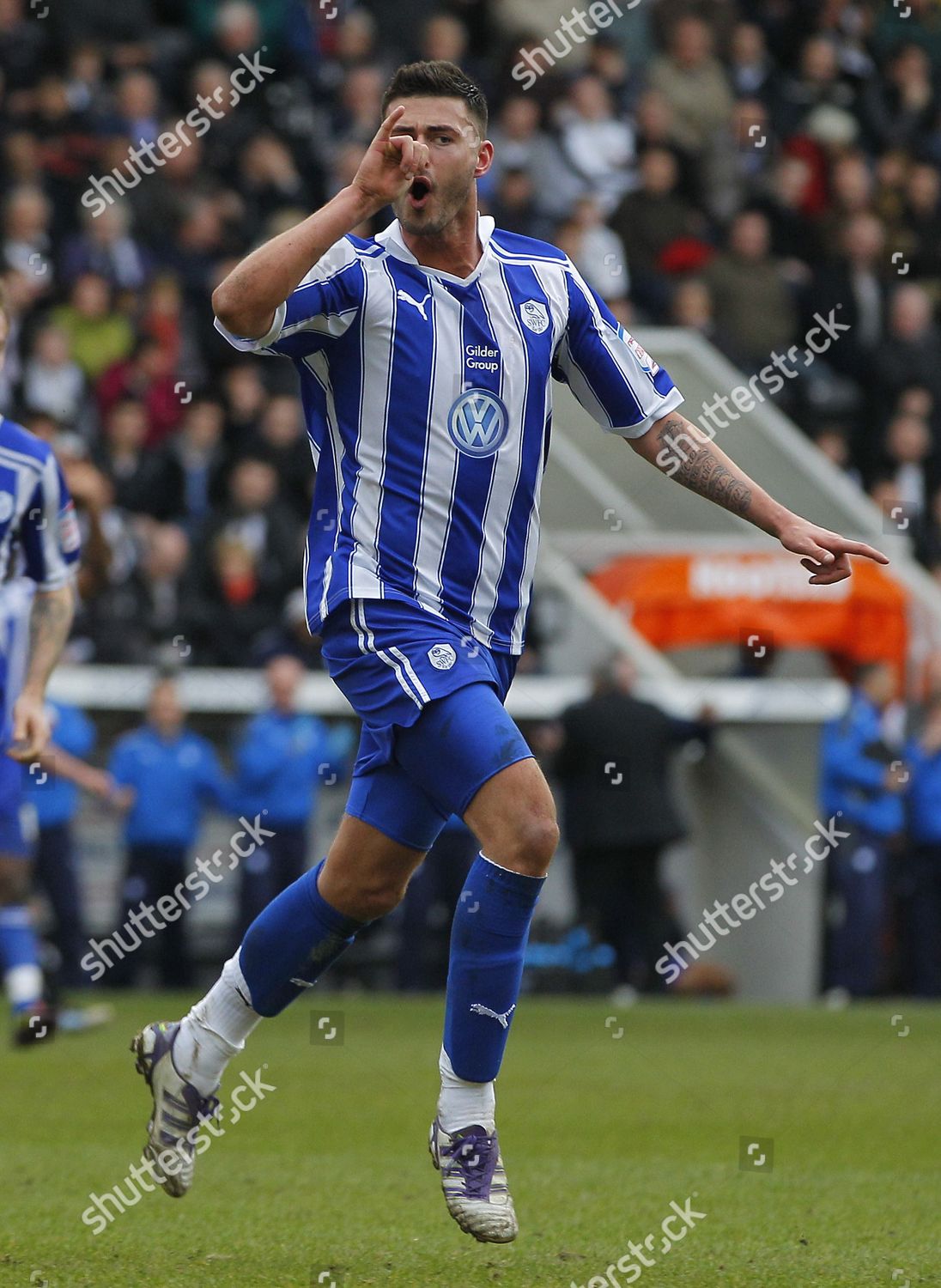 Gary Madine Sheffield Wednesday Celebrates Scoring Editorial Stock ...