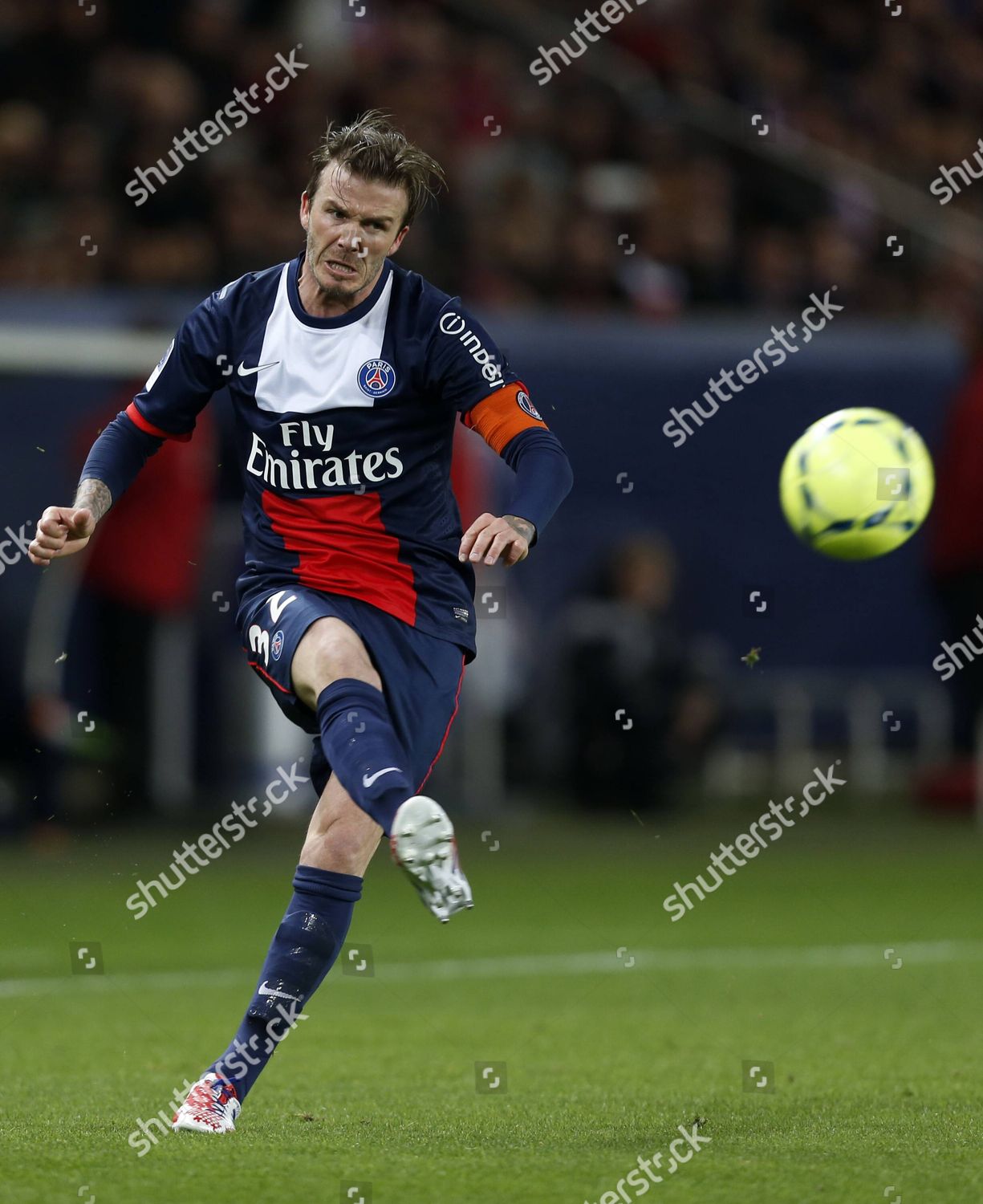 Paris Saint Germains David Beckham Action Editorial Stock Photo - Stock ...
