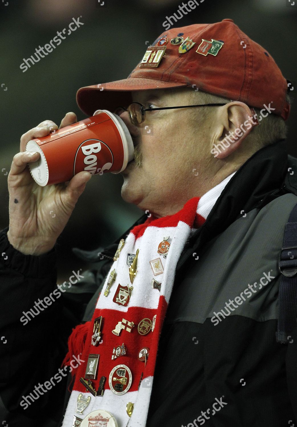 Liverpool Fan Drinks Bovril On Cold Editorial Stock Photo - Stock Image ...