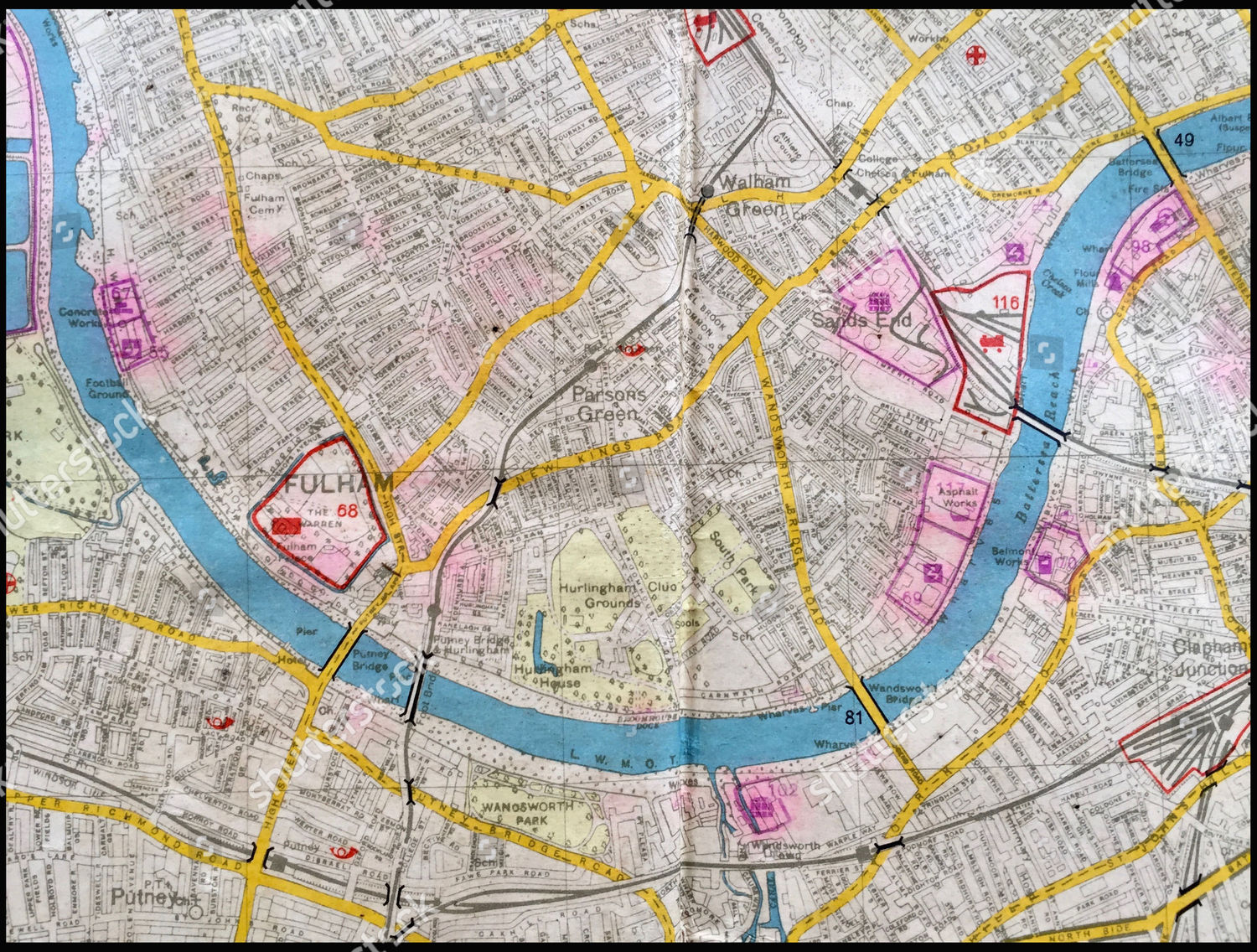 Wwii London Map Showing German Bombing Editorial Stock Photo - Stock ...