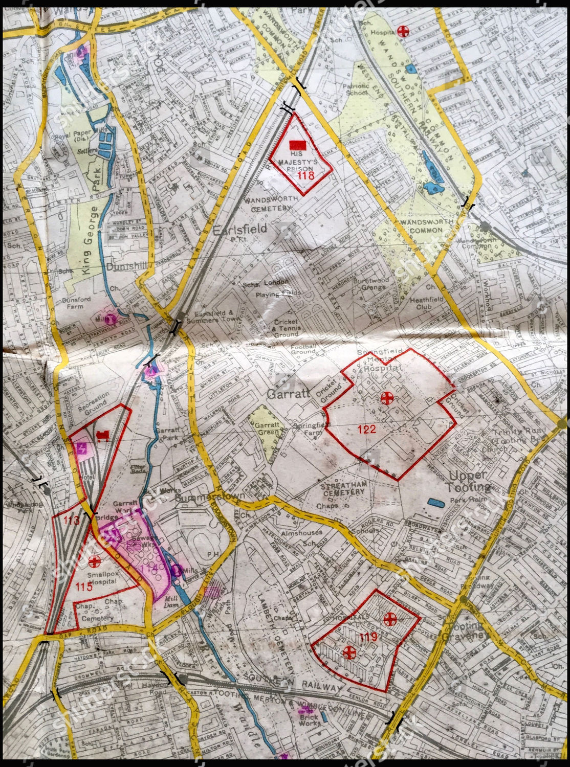 Wwii London Map Showing German Bombing Editorial Stock Photo - Stock ...