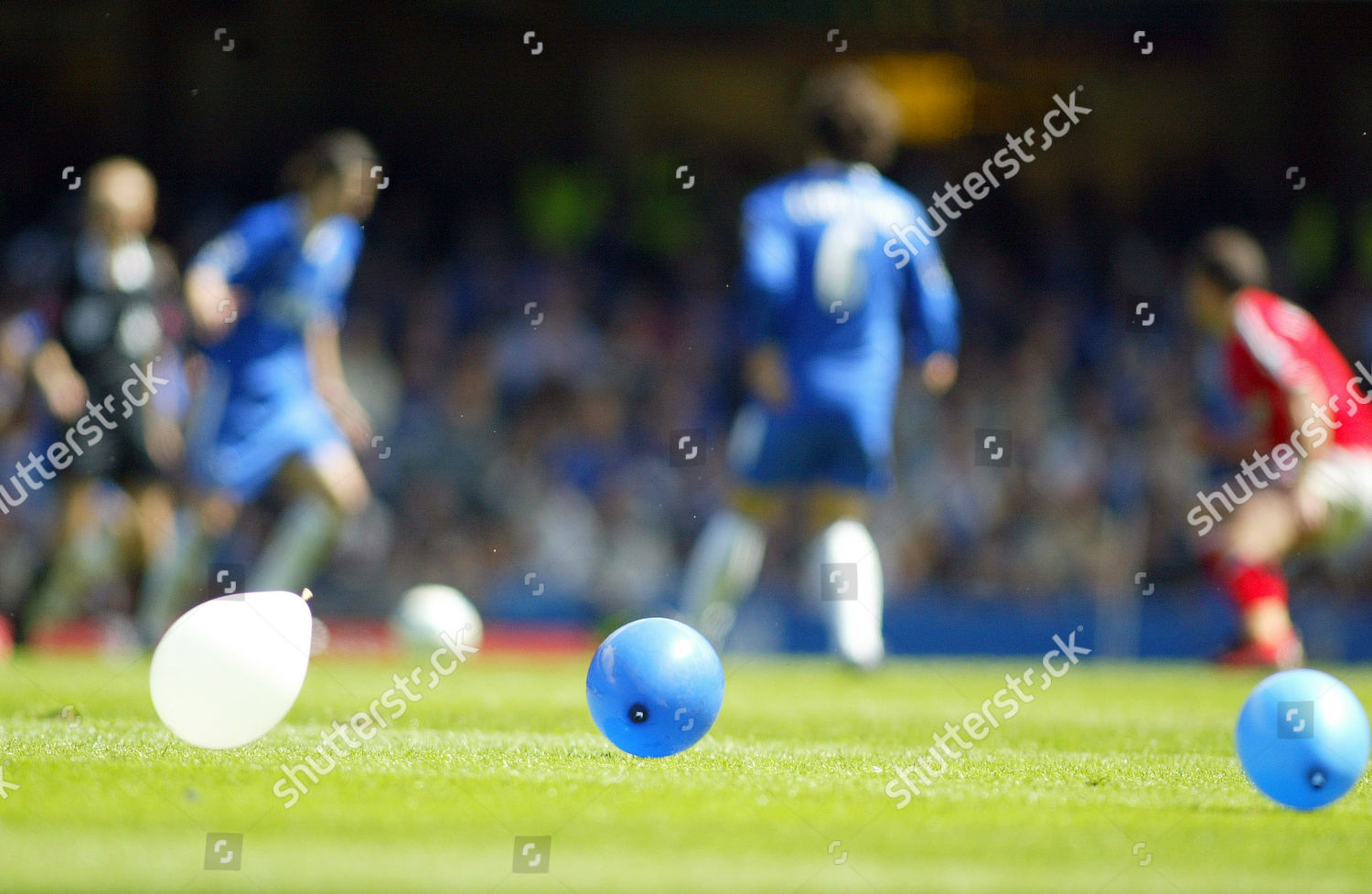 Blue Balloons Drift Across Pitch Most Editorial Stock Photo - Stock ...