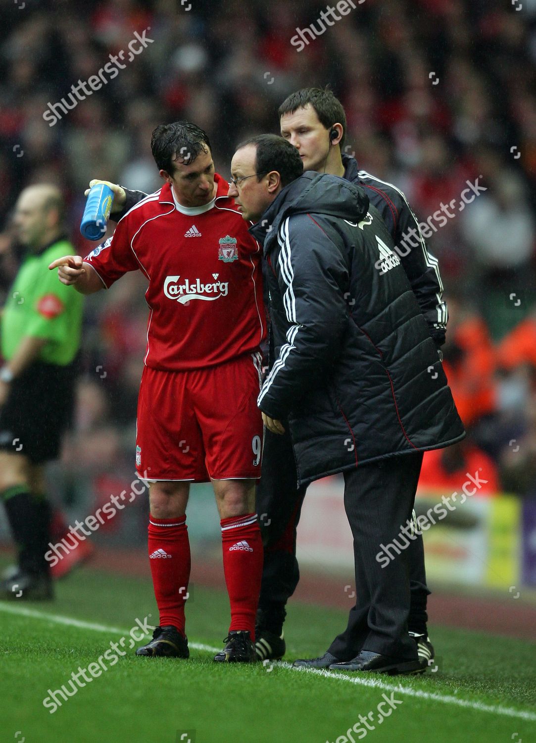 Liverpool Manager Rafa Benitez Makes Point Editorial Stock Photo ...