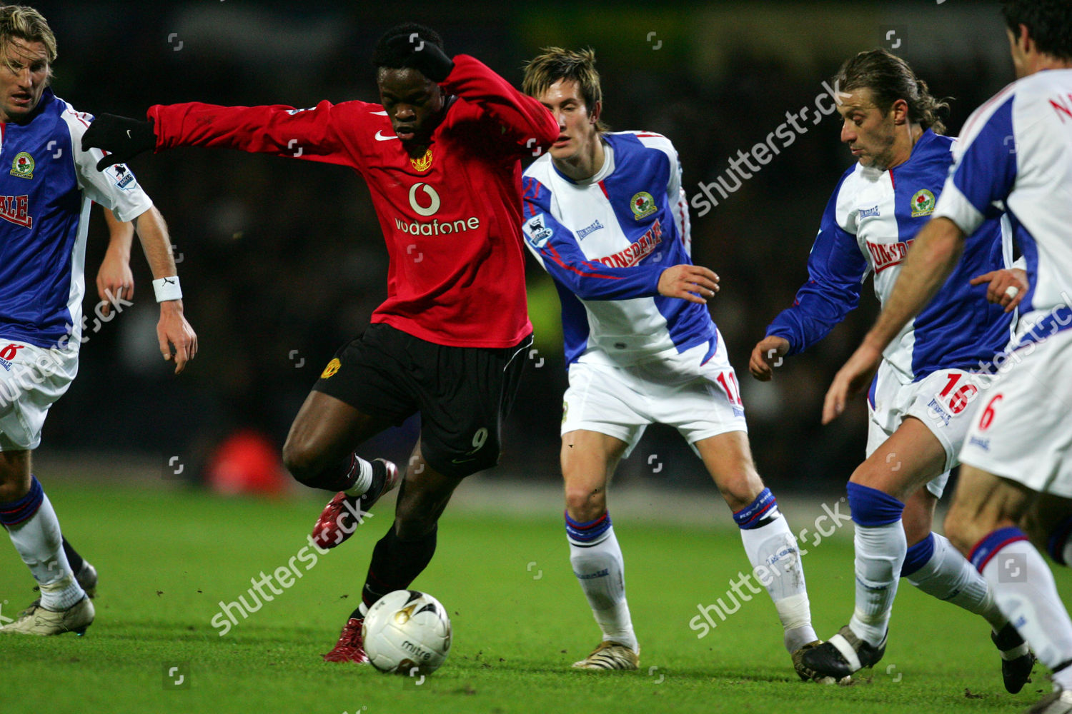 Blackburn Rovers Try Contain Manchester Uniteds Editorial Stock Photo ...