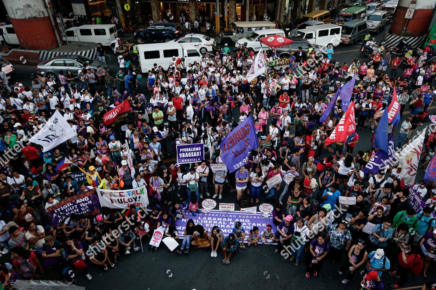 Filipino Women Attend Protest Rally Marking Editorial Stock Photo ...