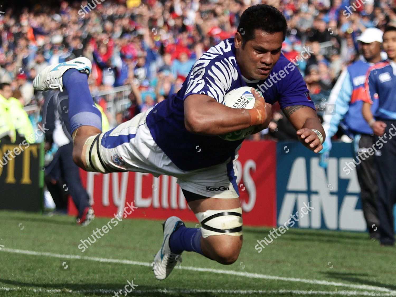 Samoas George Stowers Dives Score Try Editorial Stock Photo - Stock ...