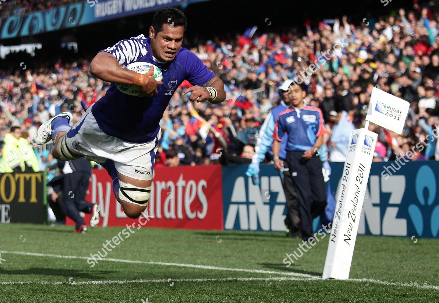 Samoas George Stowers Dives Score Try Editorial Stock Photo - Stock ...