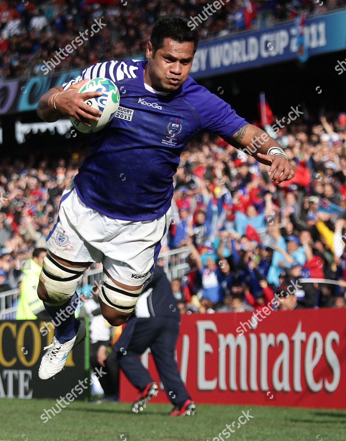 Samoas George Stowers Dives Score Try Editorial Stock Photo - Stock ...