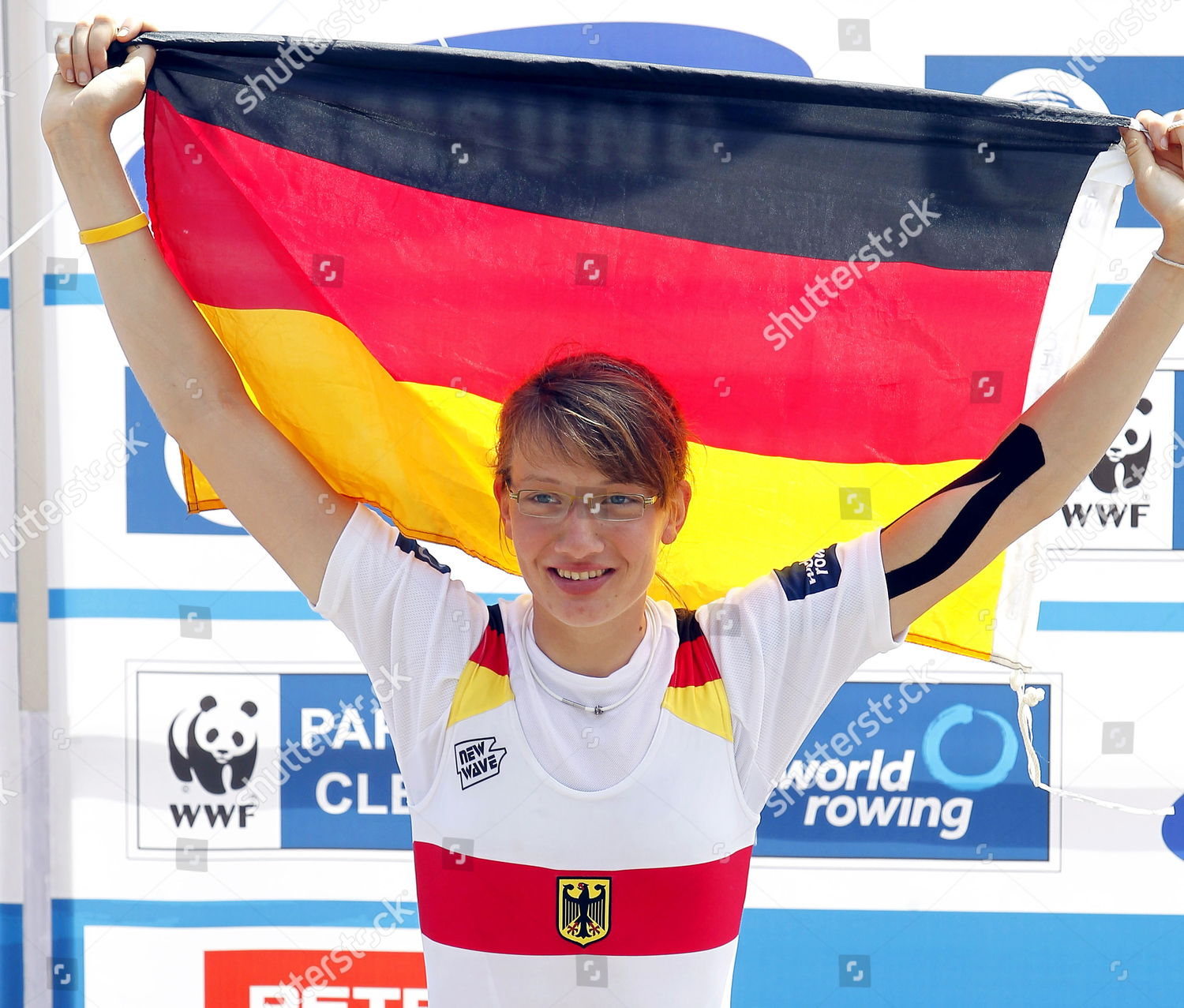 Lena Mueller Germany Celebrates On Podium Editorial Stock Photo - Stock ...