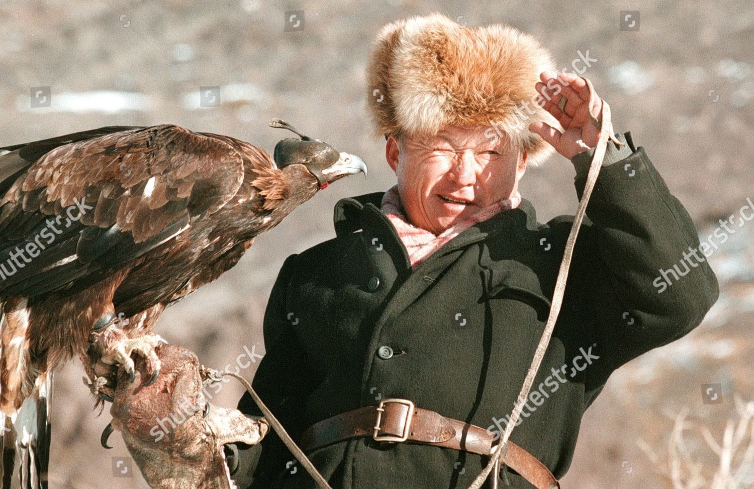 Kazakh Berkutchi Eagle Hunter Berkut Golden Editorial Stock Photo ...