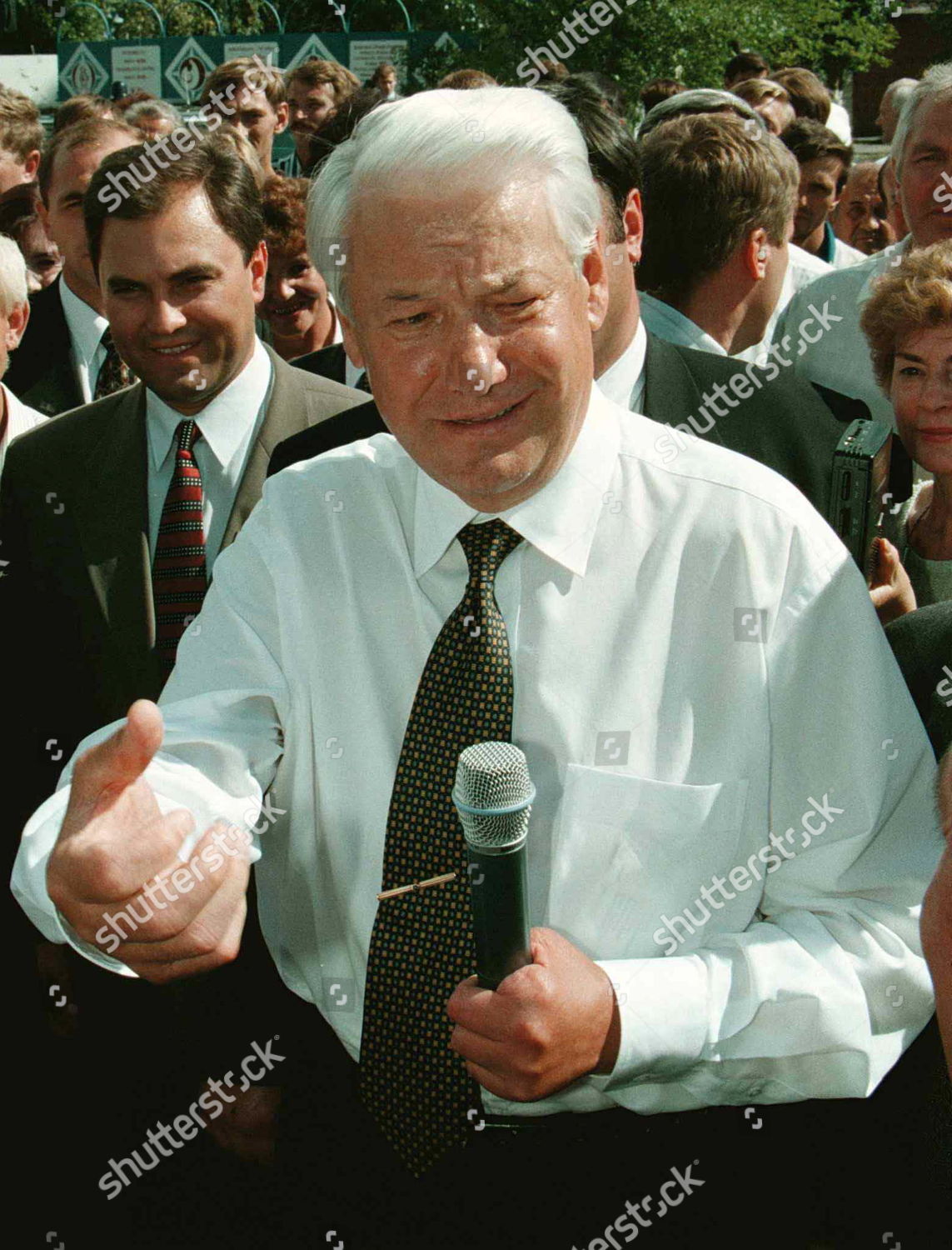 Russian President Boris Yeltsin Gestures Speaking Editorial Stock Photo ...