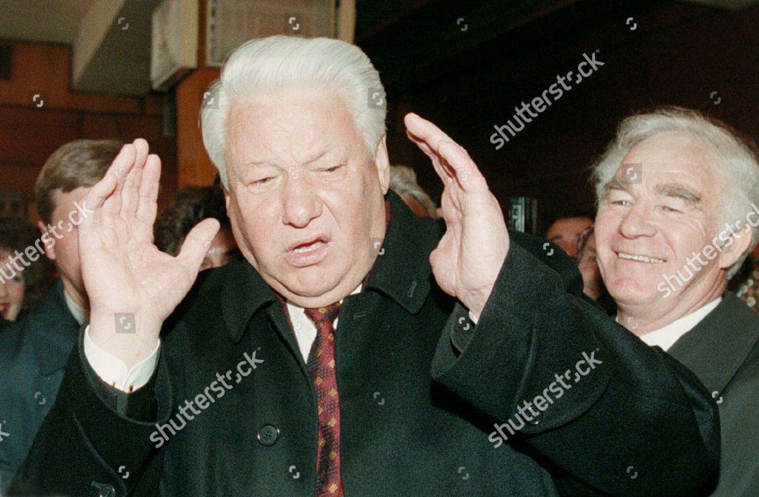 Russian President Boris Yeltsin Gestures Speaking Editorial Stock Photo ...