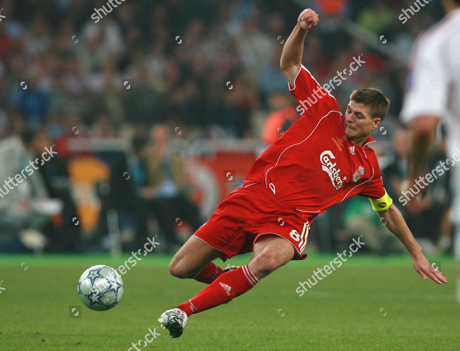 Steven Gerrard Liverpool Launches Himself Ball Editorial Stock Photo ...