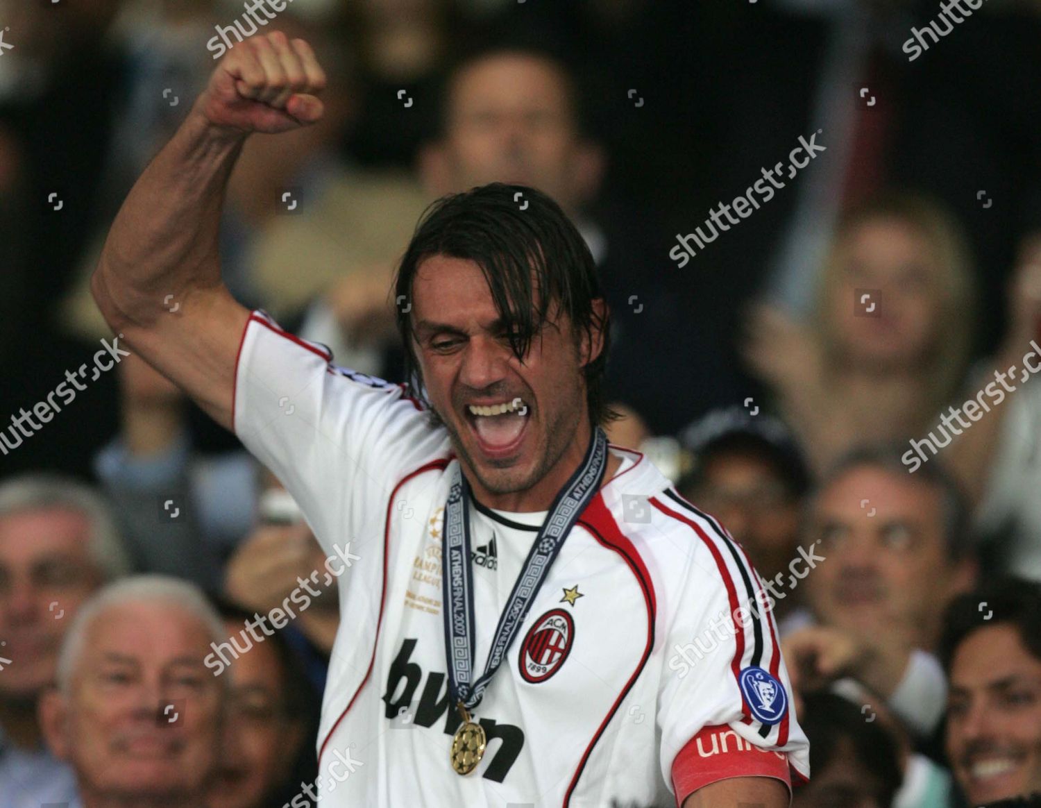 Ac Milan Captain Paolo Maldini Celebrates Editorial Stock Photo - Stock ...