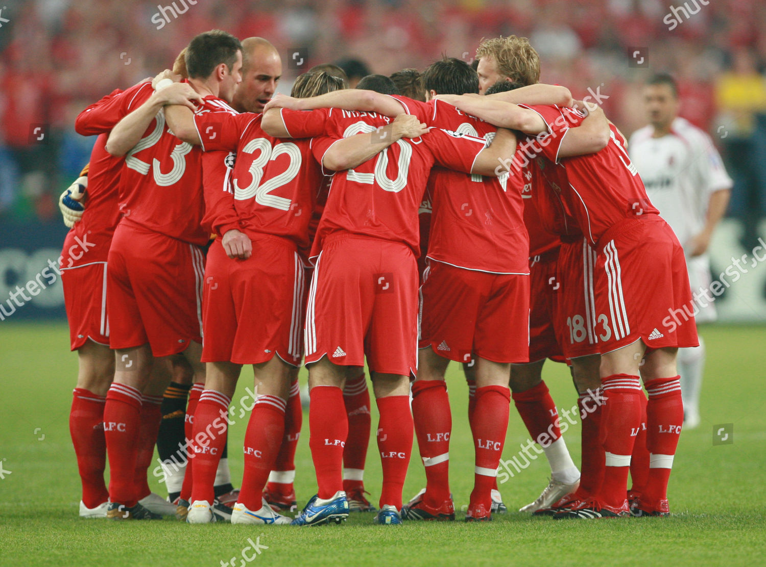 Liverpool Team Huddle Before Kick Off Editorial Stock Photo - Stock ...