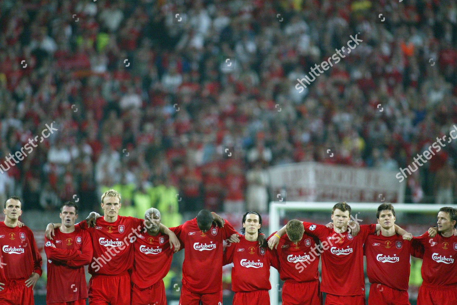 Liverpool Player Stand Together On Halfway Editorial Stock Photo ...