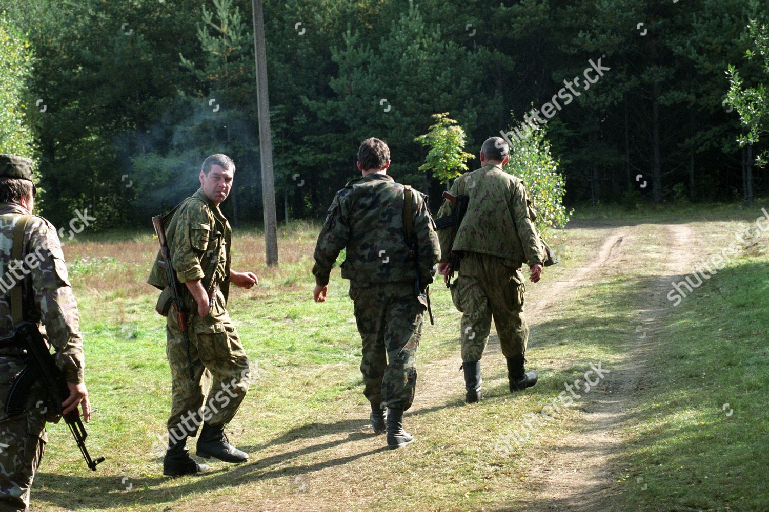 Lithuanian Soldiers Walk On Road Former Editorial Stock Photo - Stock ...