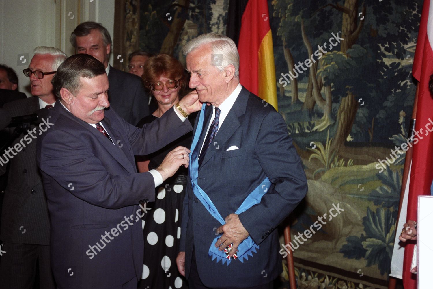 Polish President Lech Walesa L Hands Editorial Stock Photo - Stock ...
