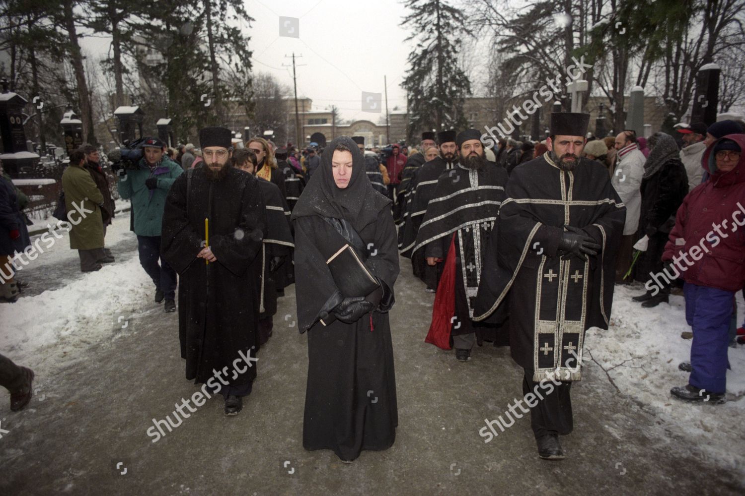 Priest Walks Front Funeral Procession Predrag Editorial Stock Photo ...