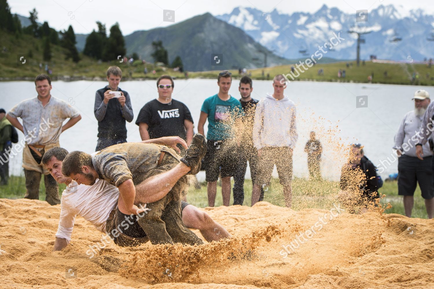 Two Men Perform Traditional Swiss Swing Editorial Stock Photo - Stock ...