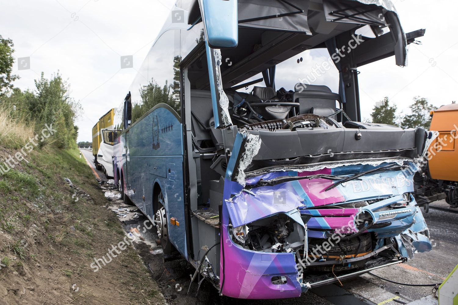 Destroyed Front Bus Involved Accident On Editorial Stock Photo - Stock ...