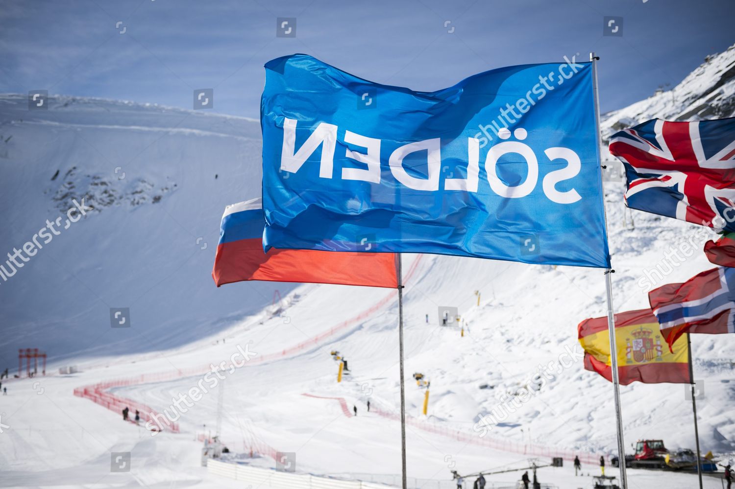 Flags Pictured Finish Area Fis Alpine Editorial Stock Photo - Stock ...