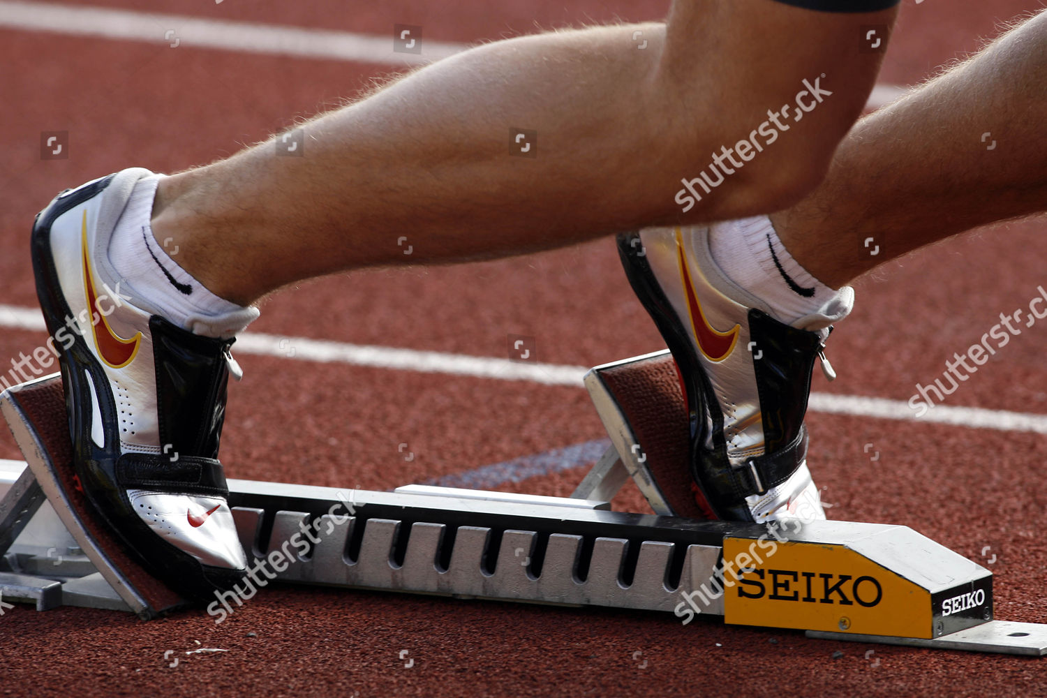 Athletes Feet Wearing Pair Running Spikes Editorial Stock Photo - Stock ...