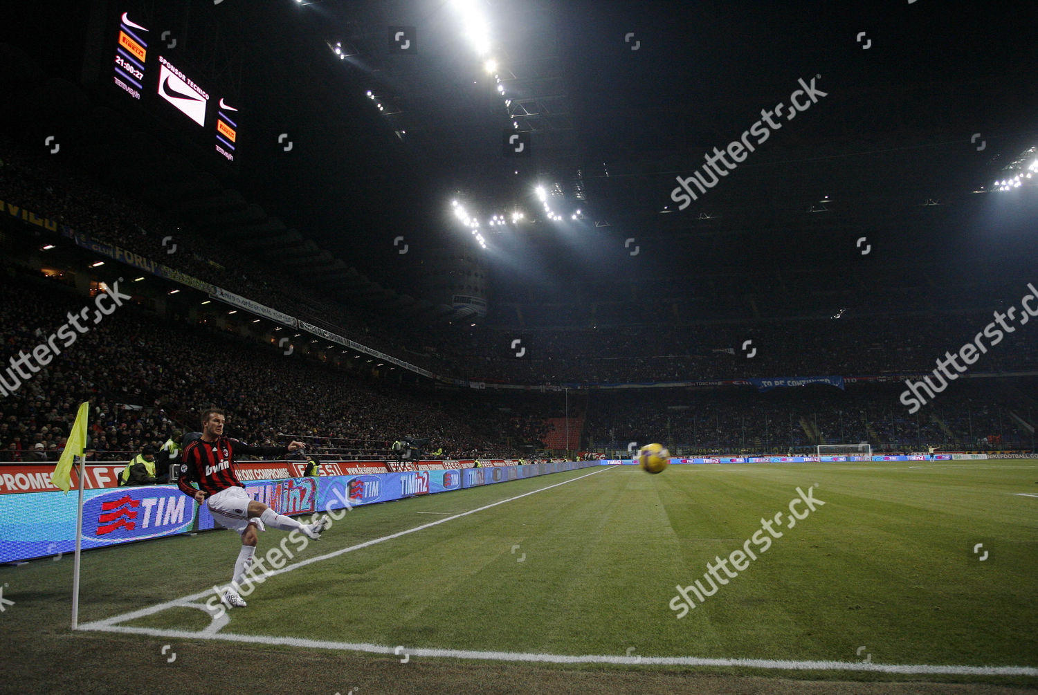 David Beckham Ac Milan Takes Corner Editorial Stock Photo - Stock Image ...