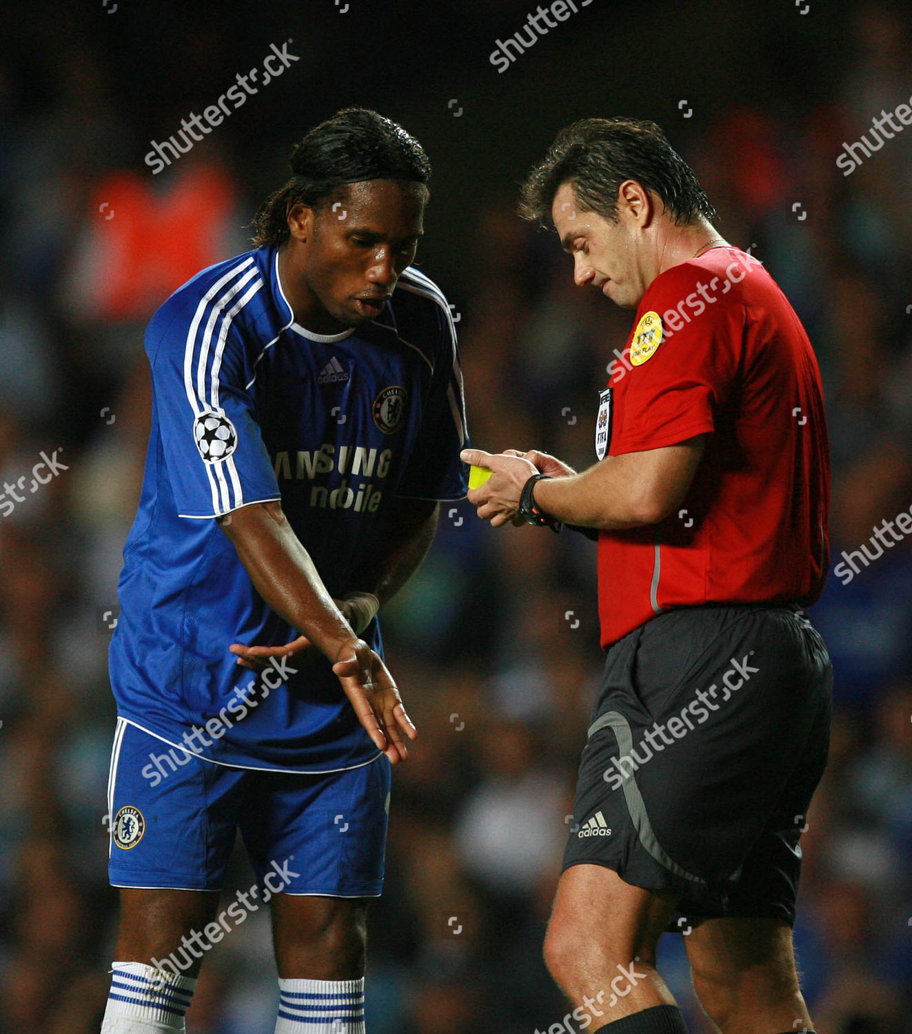 Didier Drogba Chelsea Referee Kyros Vassaras Editorial Stock Photo ...