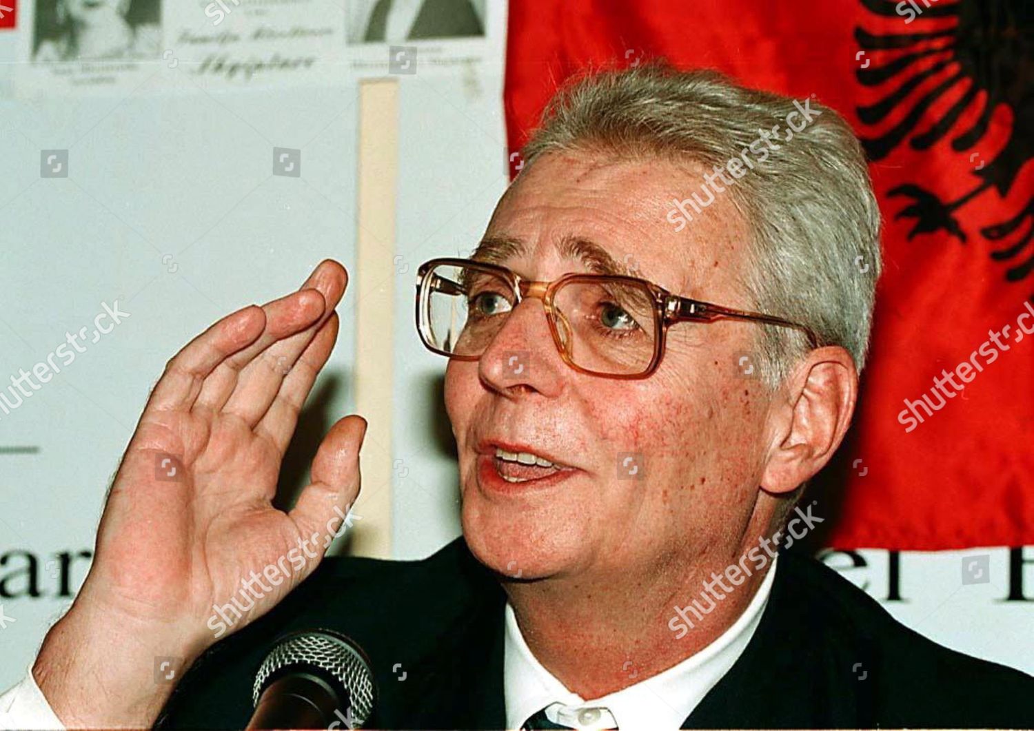 Albanias Exiled King Leka Gestures During Editorial Stock Photo - Stock ...