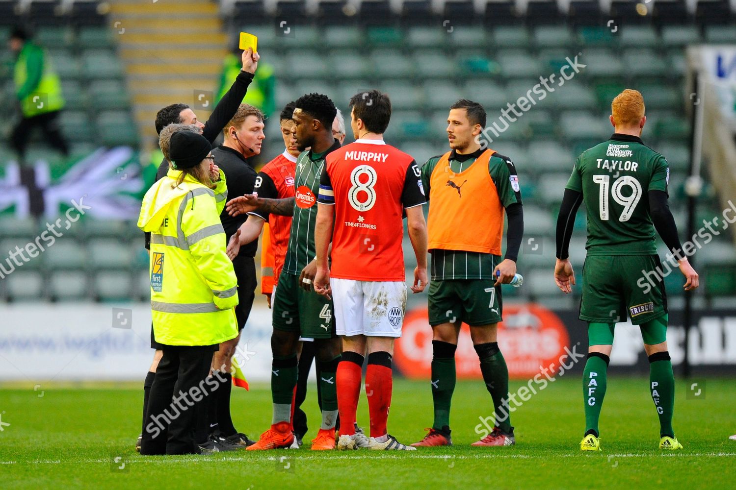 Referee Dean Whitestone Shows Yellow Card Editorial Stock Photo - Stock ...