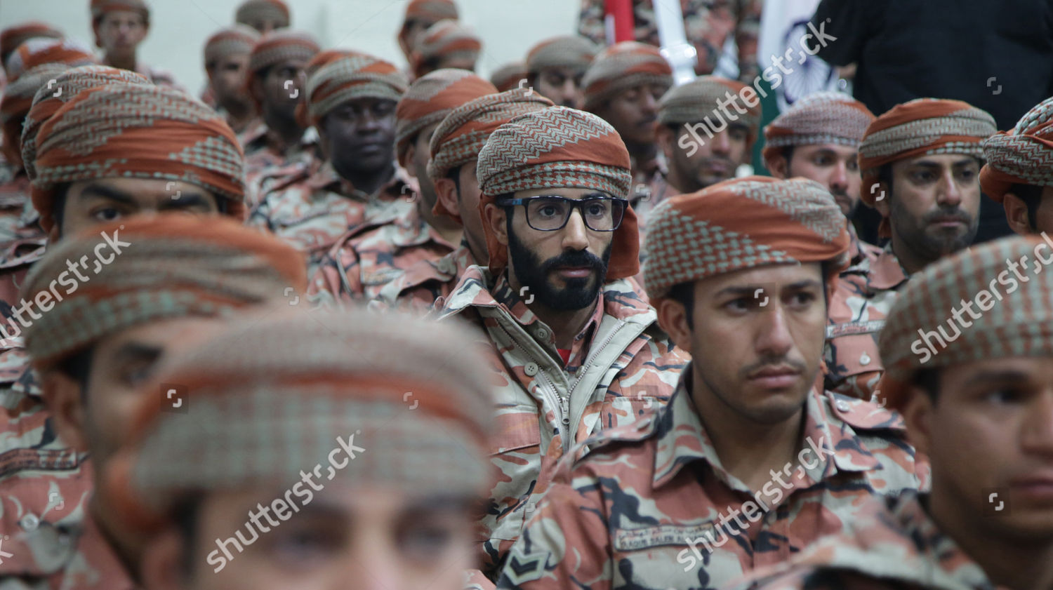 Oman Army Soldiers Sit They Listen Editorial Stock Photo - Stock Image ...