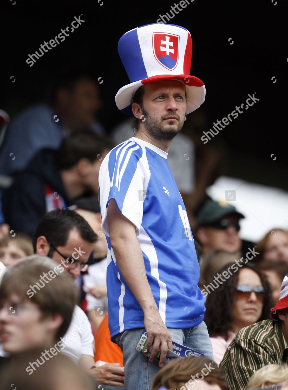 Slovakia Fan Wearing Large Hat Editorial Stock Photo - Stock Image ...