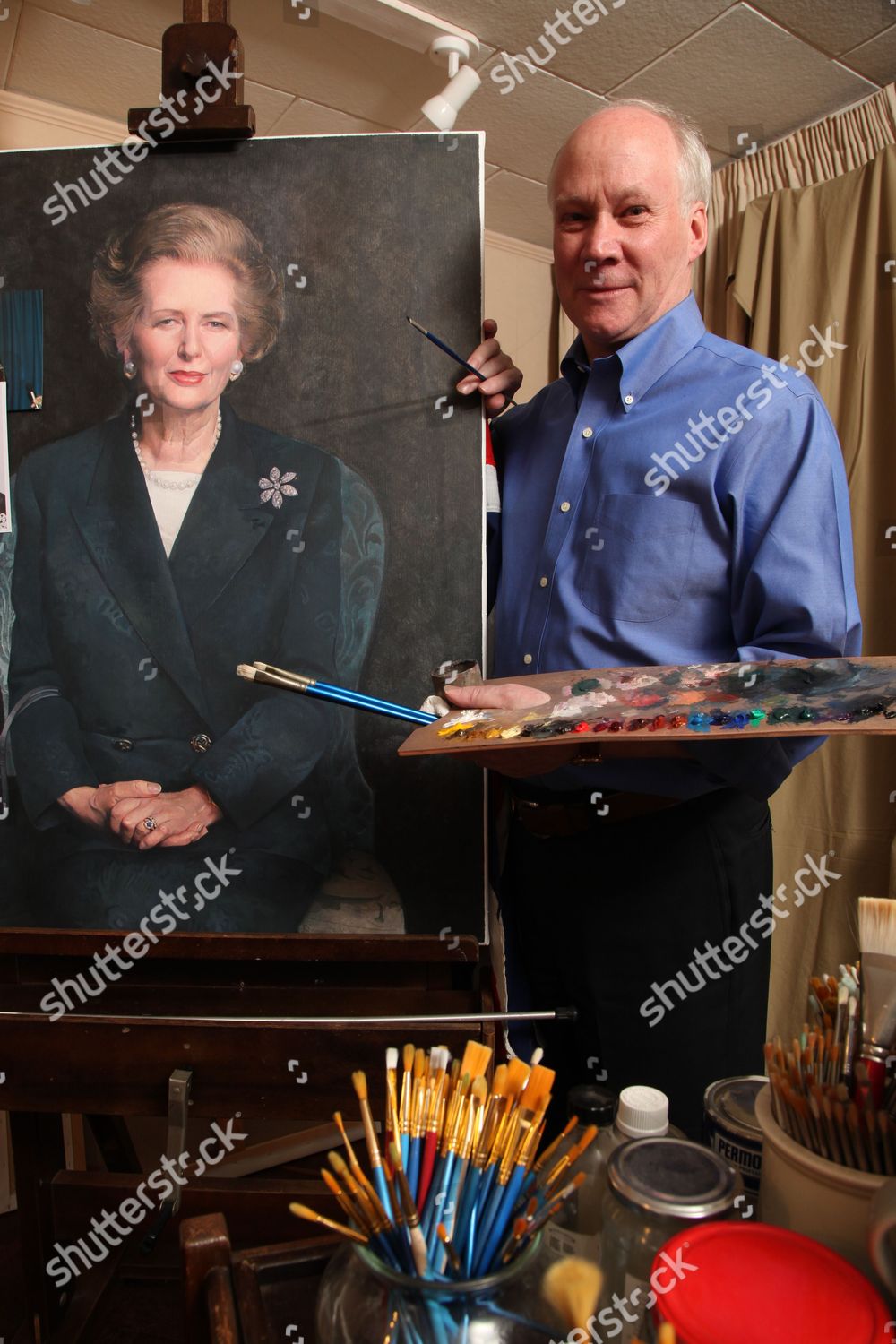 Richard Stone His Painting Margaret Thatcher Editorial Stock Photo ...