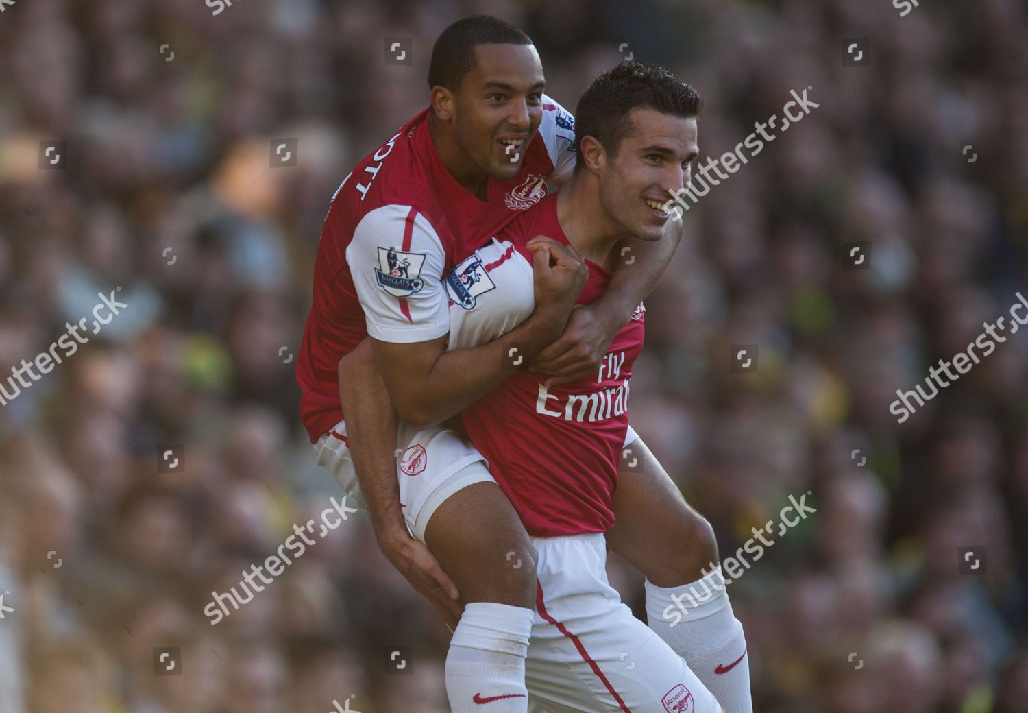 Theo Walcott Celebrates Goal Scorer Robin Editorial Stock Photo - Stock ...