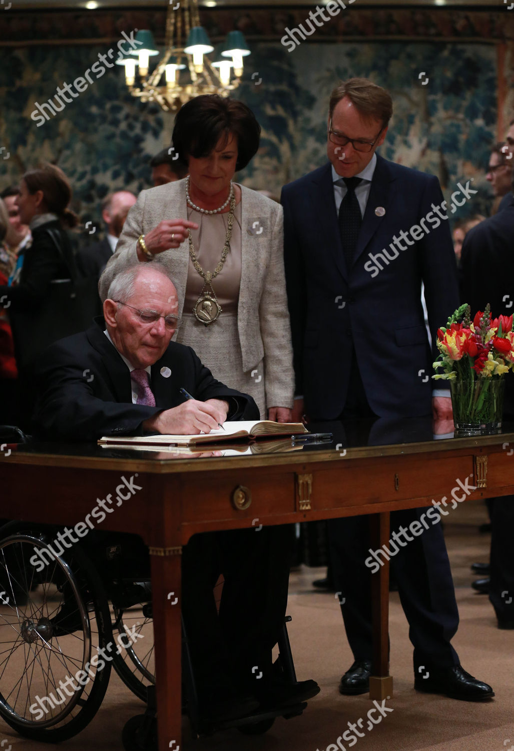 German Finance Minister Wolfgang Schauble Signs Editorial Stock Photo ...