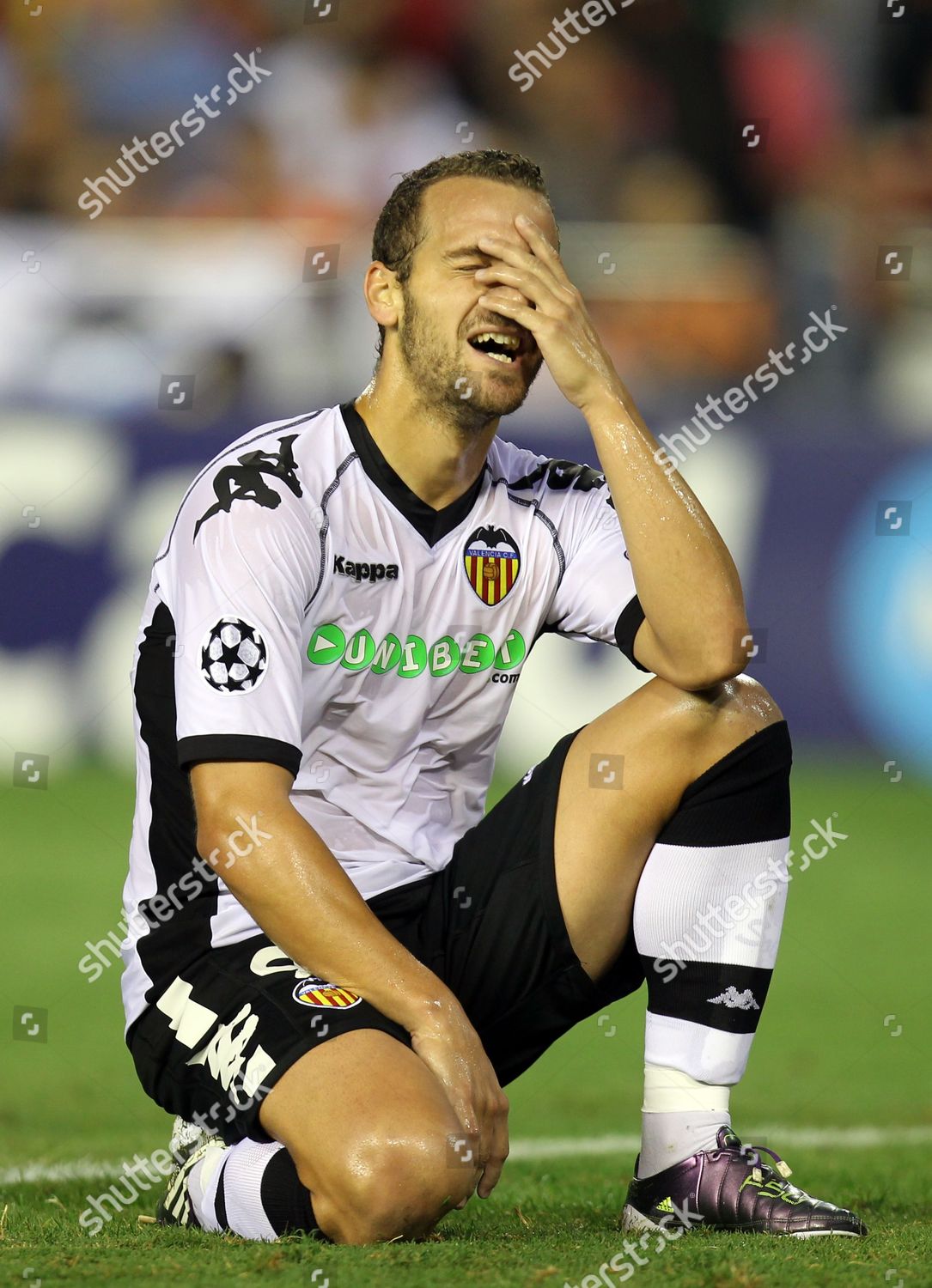 Roberto Soldado Valencia Reacts After Failing Editorial Stock Photo ...