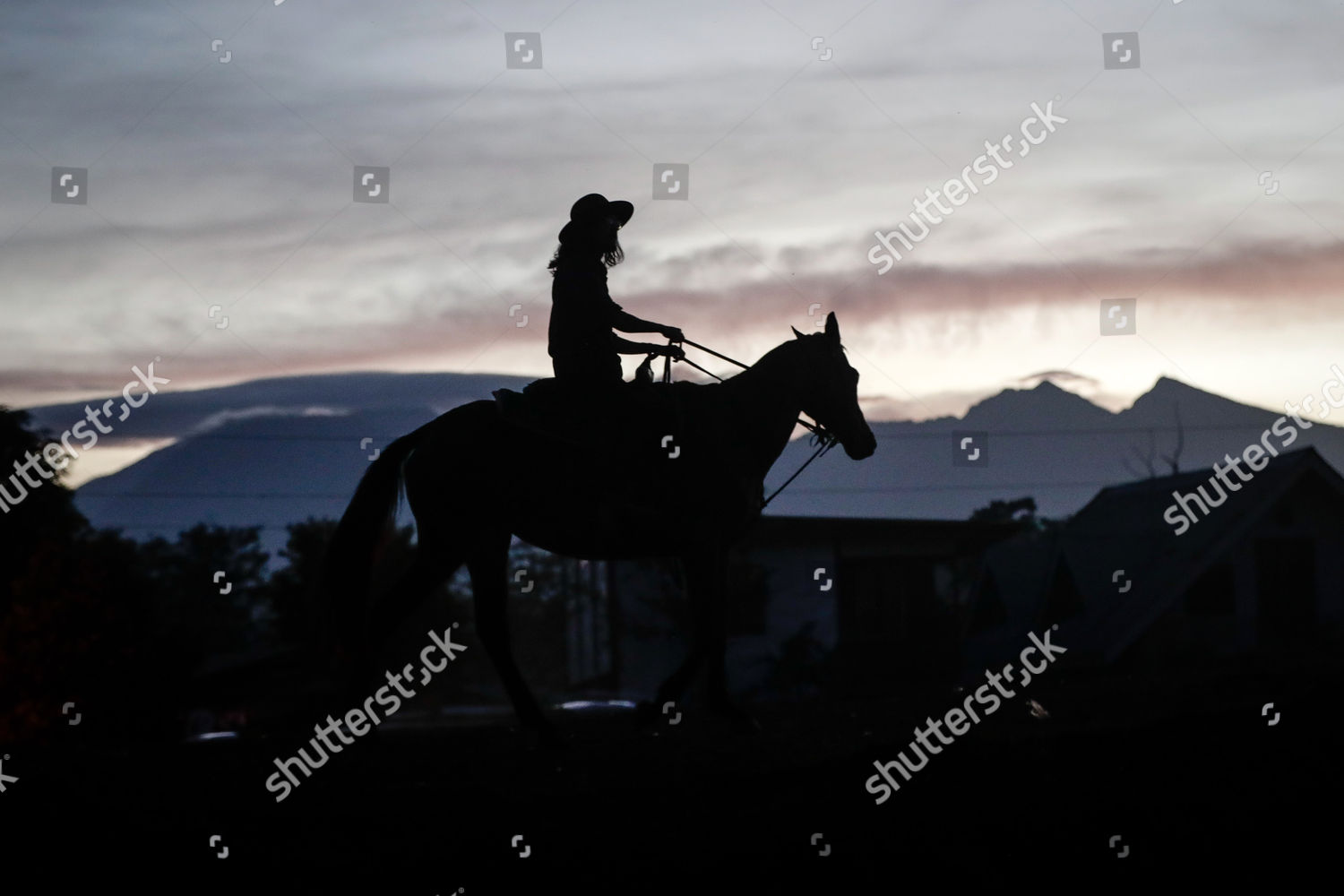 Filipino Cowboy Silhouetted After Kaamulan Rodeo Editorial Stock Photo ...