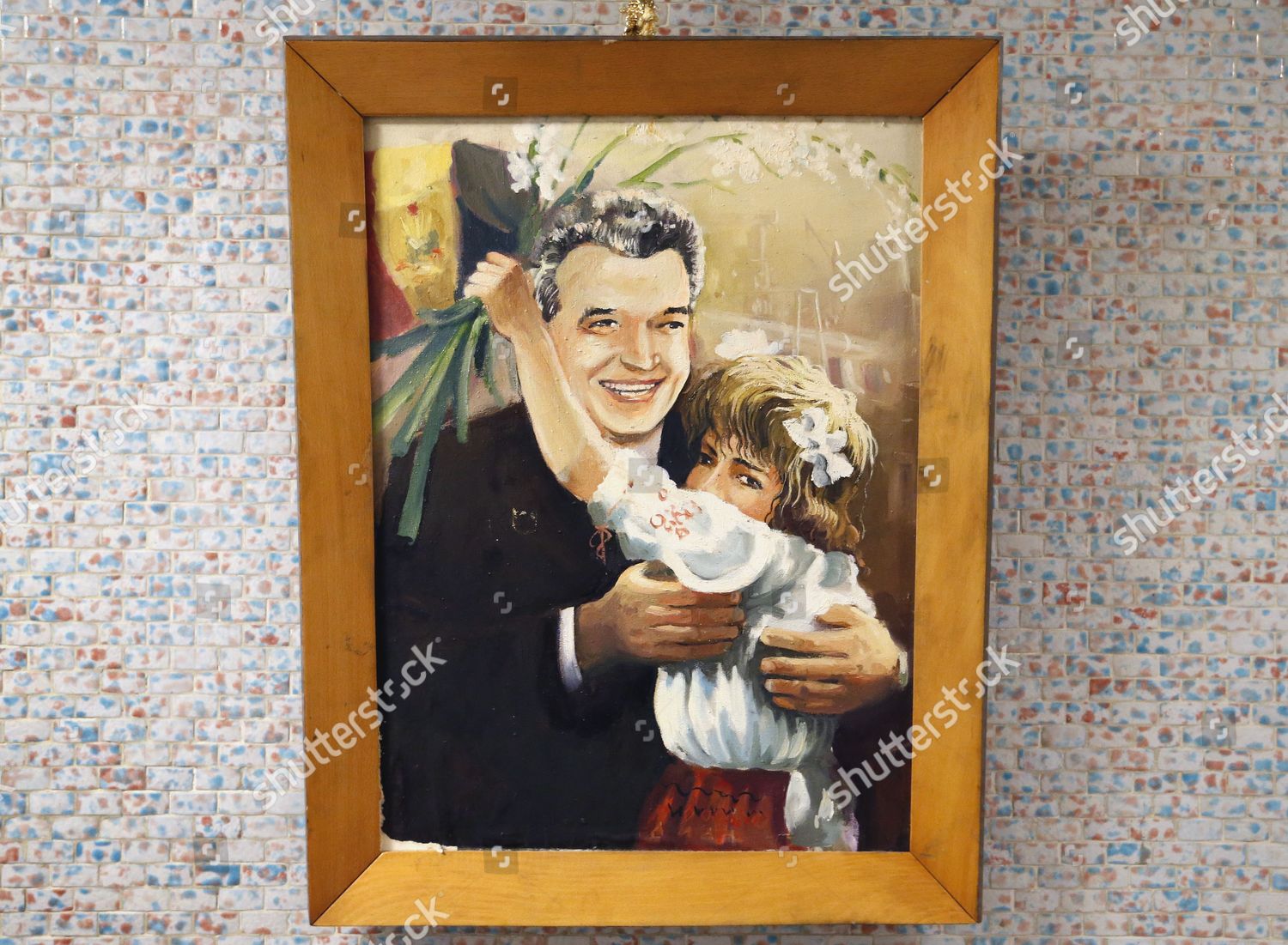 Picture Showing Painted Portrait Nicoale Ceausescu Editorial Stock ...