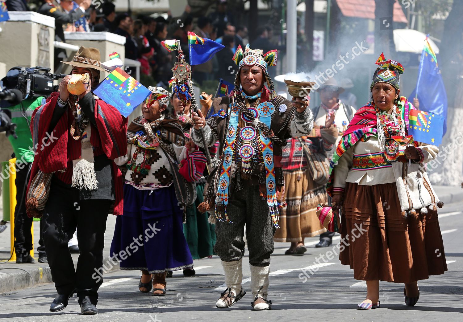 Bolivian Aymara Priests Participate Parade During Editorial Stock Photo ...