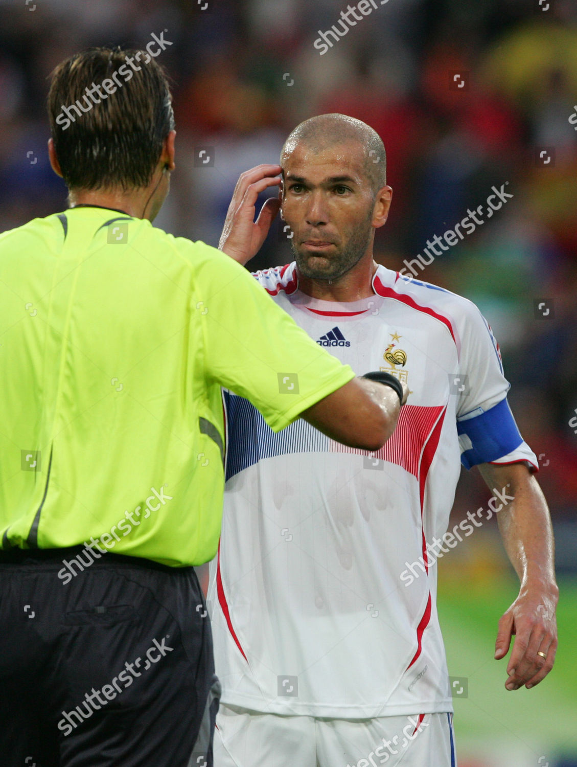 Zinedine Zidane France Questions Referee After Editorial Stock Photo ...