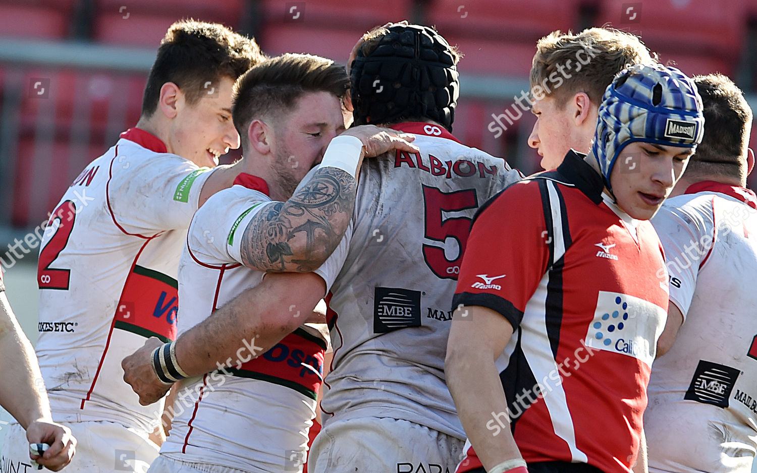 Ed Holmes Plymouth Albion Celebrates Try Editorial Stock Photo - Stock ...