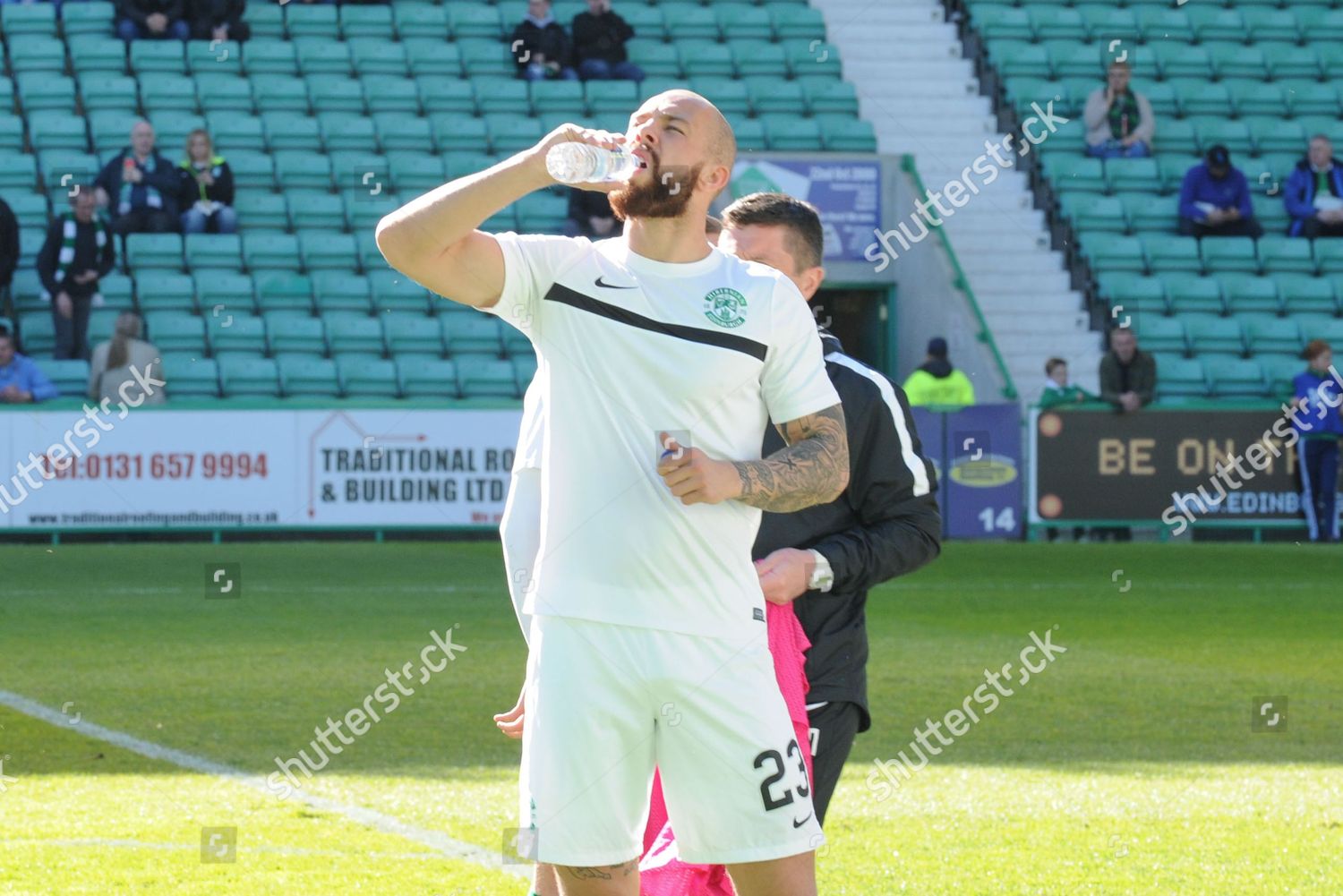 Hibs Captain Jordan Forster Takes On Editorial Stock Photo - Stock ...
