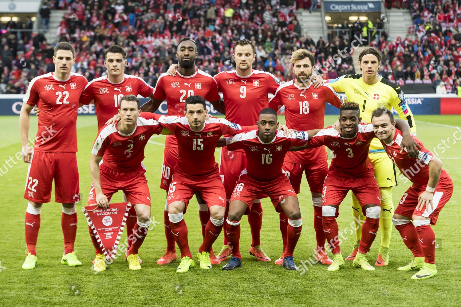 Swiss National Soccer Team Starting Eleven Editorial Stock Photo ...