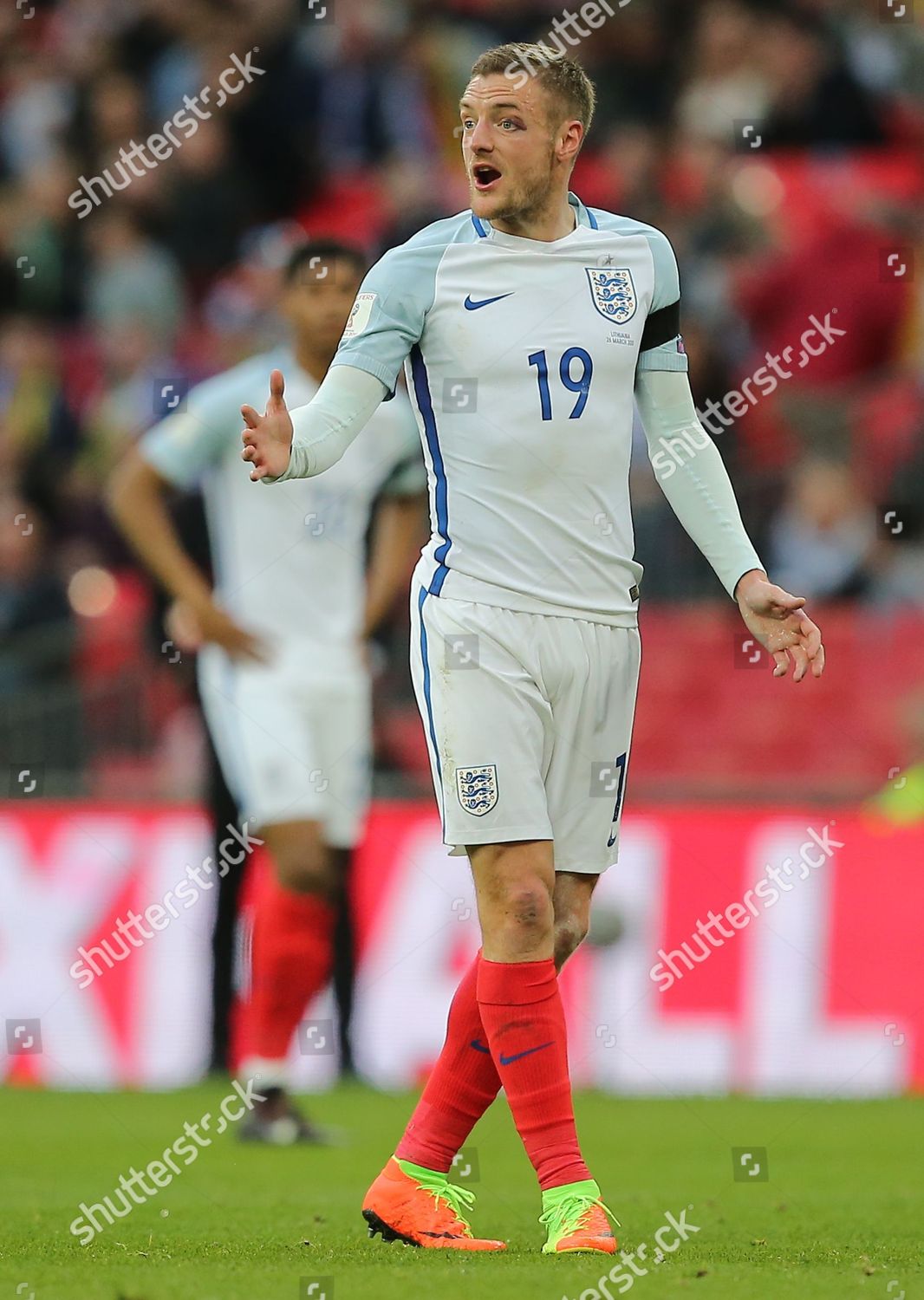 Jamie Vardy England Reacts During 2018 Editorial Stock Photo - Stock ...