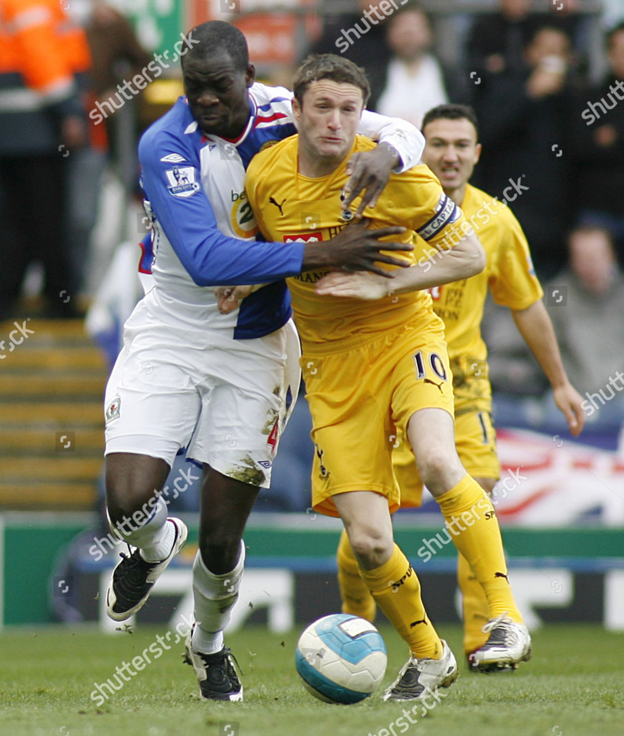 Christopher Samba Blackburn Rovers Grapples Robbie Editorial Stock ...