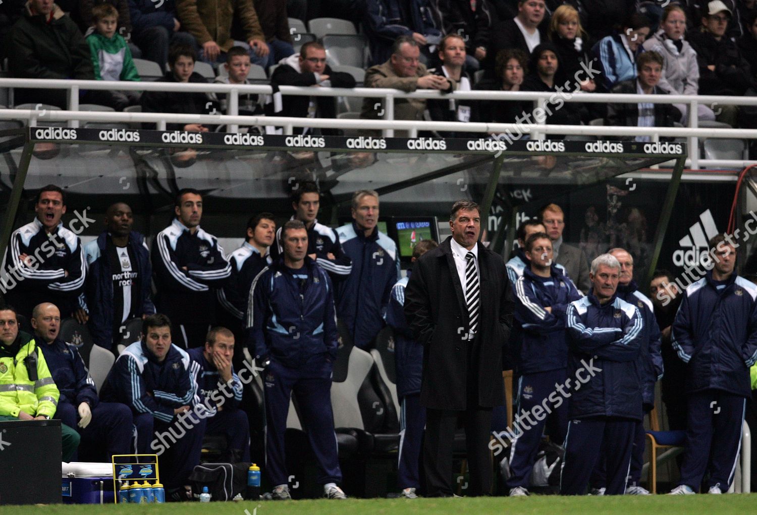 Newcastle United Bench Stand Behind Their Editorial Stock Photo - Stock ...