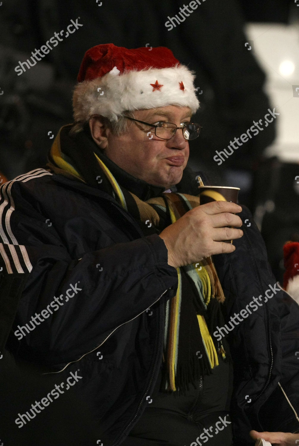 Fulham Fan Wearing Christmas Hat Drinking Editorial Stock Photo - Stock ...