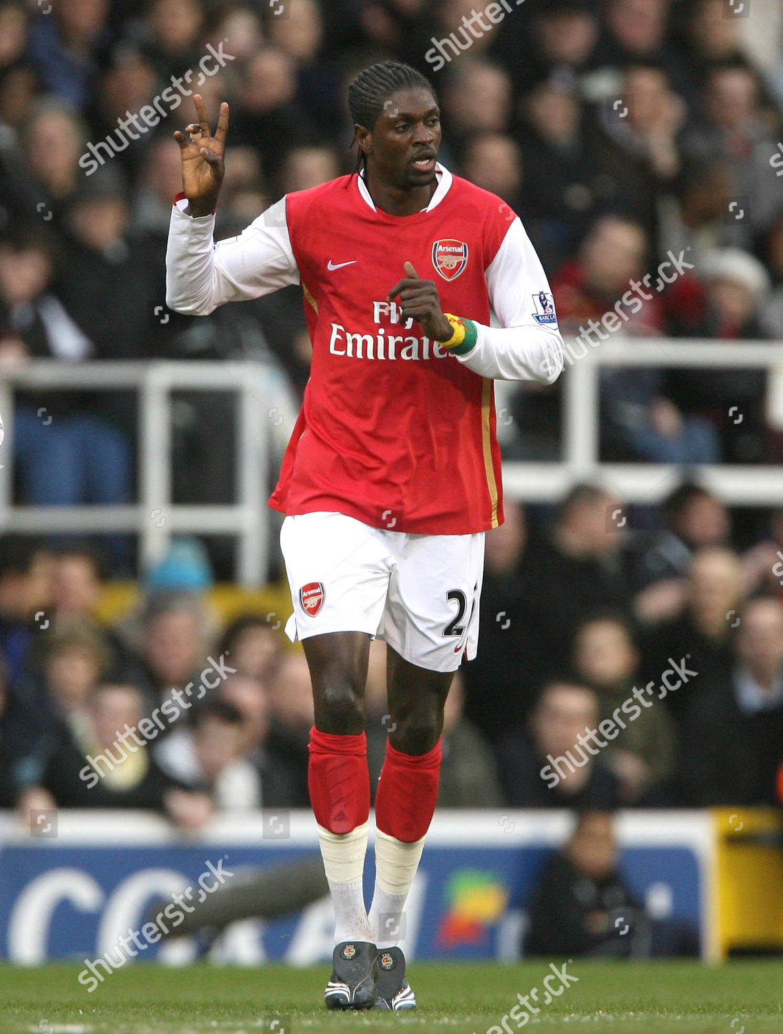 Emmanuel Adebayor Arsenal Celebrates Scoring Opening Editorial Stock ...