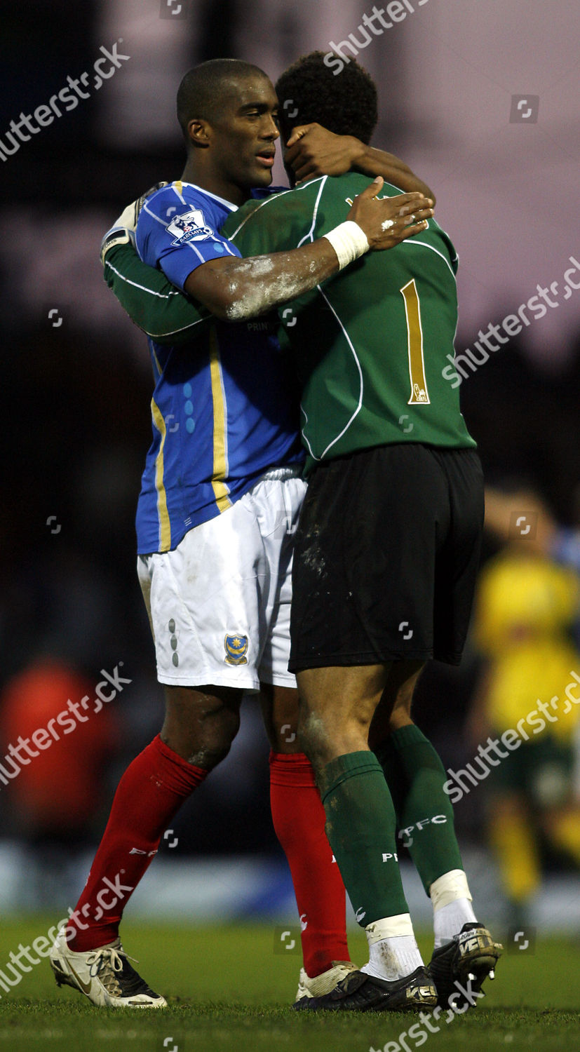 Sylvain Distin Portsmouth Celebrates David James Editorial Stock Photo ...